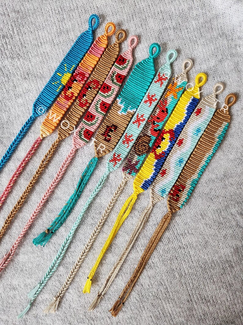 Handmade Summer-themed Friendship Bracelet – Adjustable Macrame Anklet ...