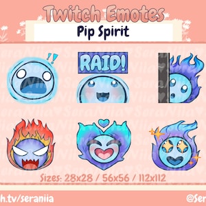 Cute Ghost Spirit Flame Twitch Emote Sub and Bit Badge, Spooky, Blue ...