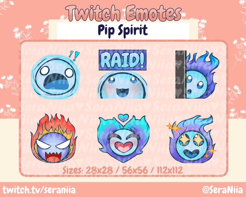 Cute Ghost Spirit Flame Twitch Emote Sub and Bit Badge, Spooky, Blue ...