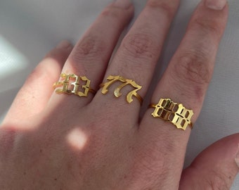 Gold Angel Number Ring - Etsy