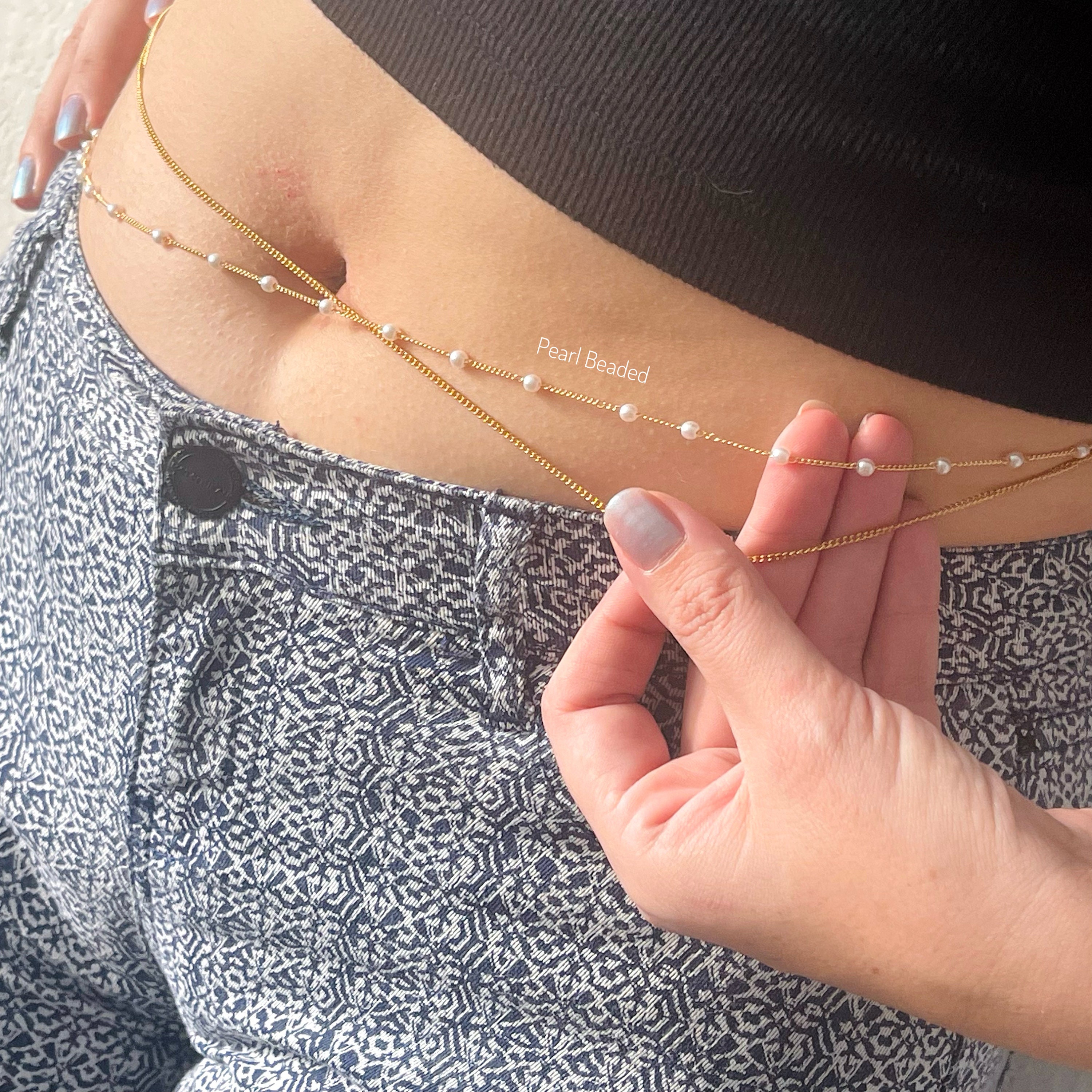 18K GOLD Belly Chain Layering Waist Chain Twist Body Chain - Etsy