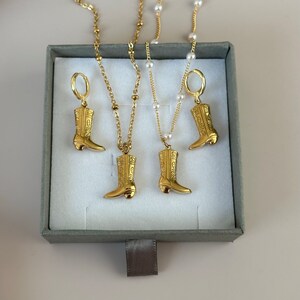 GOLD FILLED Cowboy Boot Necklace • Birthday Gift for Her • Cool Shoes ...