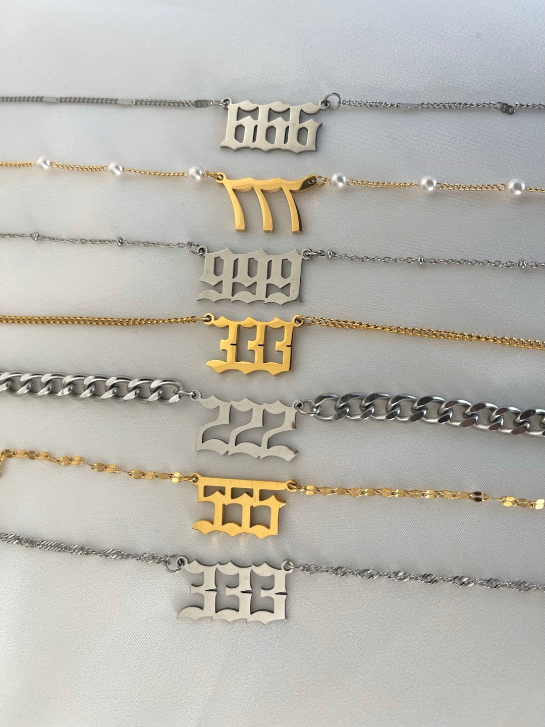 Elegant 18K GOLD Angel Number Necklace for Moms Spiritual SILVER ...