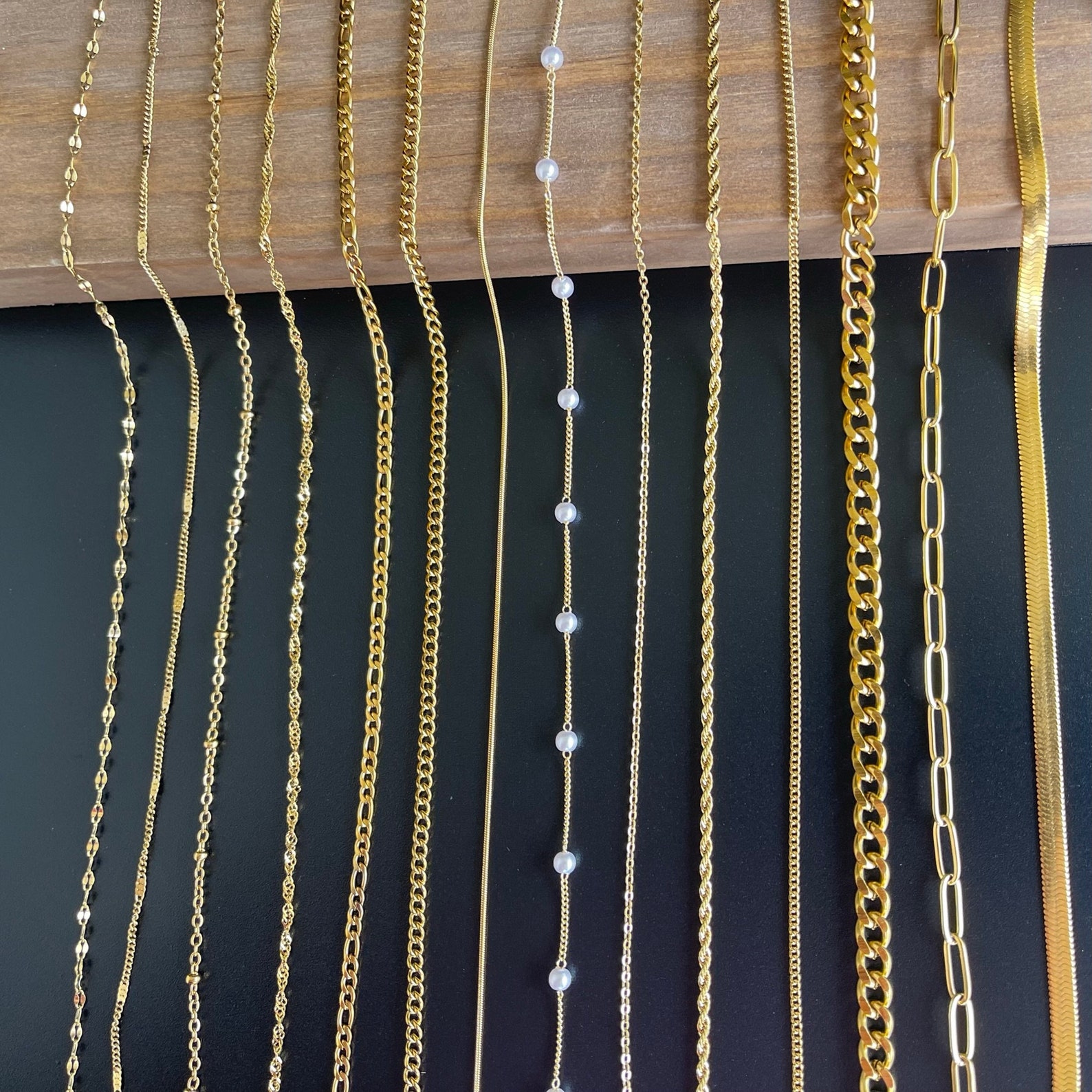 GOLD Chain Necklaces Layering Necklace Vine Chain Twist Chain - Etsy