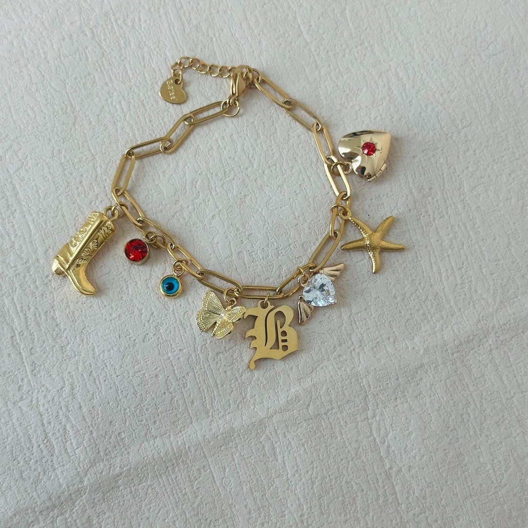 Custom Gold Charm Bracelets for Women, Build Your Own Jewelry, Birthday ...
