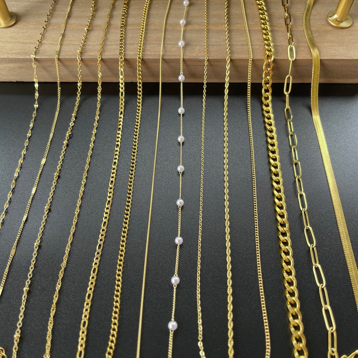 GOLD Chain Necklaces Layering Necklace Vine Chain Twist Chain - Etsy