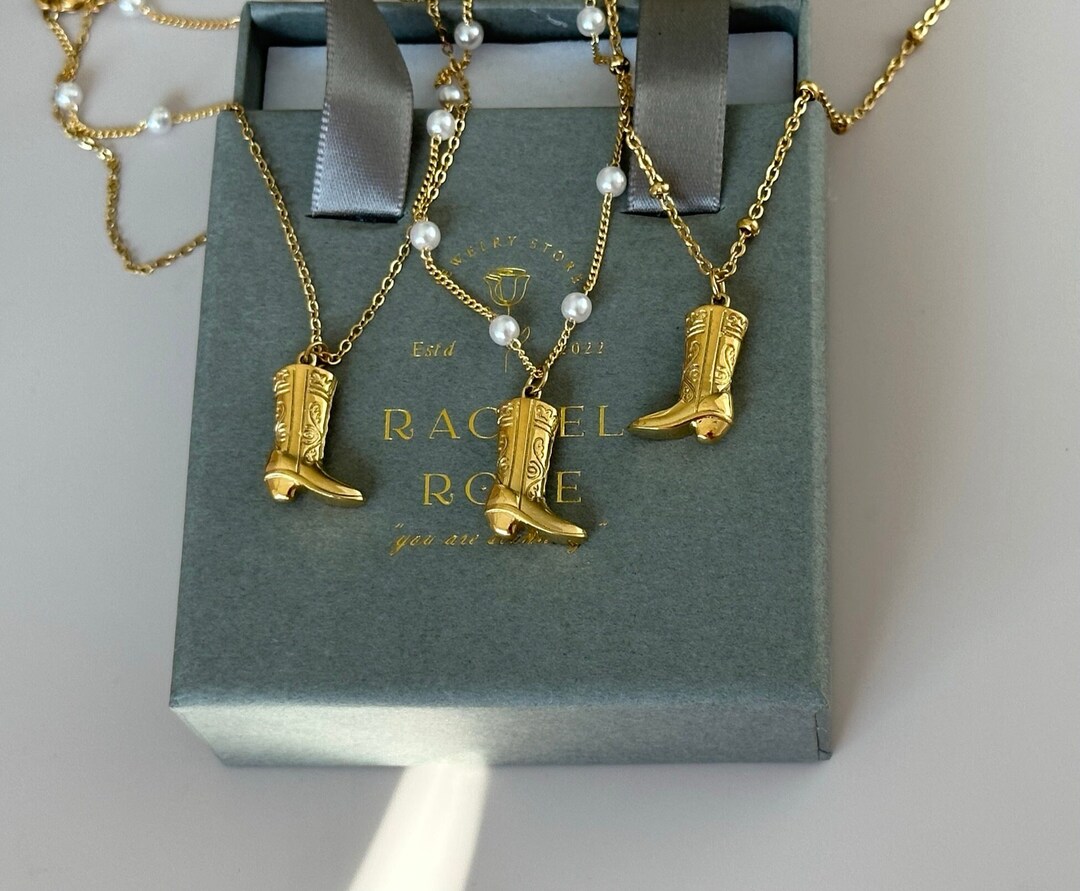 GOLD FILLED Cowboy Boot Necklace • Birthday Gift for Her • Cool Shoes ...