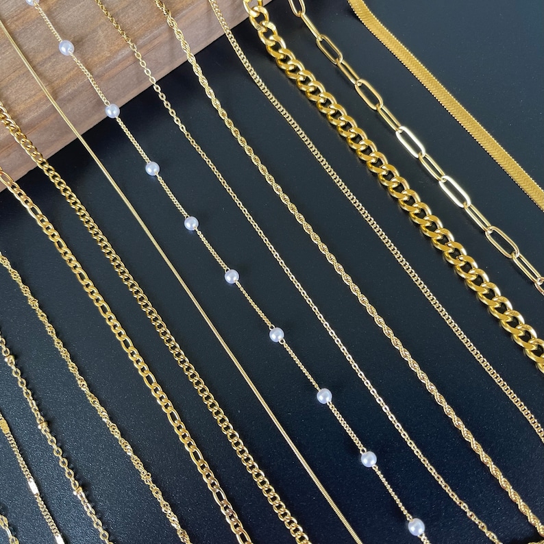 GOLD Chain Necklaces Layering Necklace Vine Chain Twist Chain - Etsy