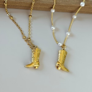 GOLD FILLED Cowboy Boot Necklace • Birthday Gift for Her • Cool Shoes ...