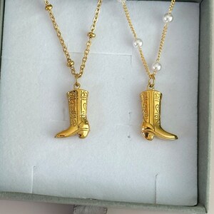 GOLD FILLED Cowboy Boot Necklace • Birthday Gift for Her • Cool Shoes ...