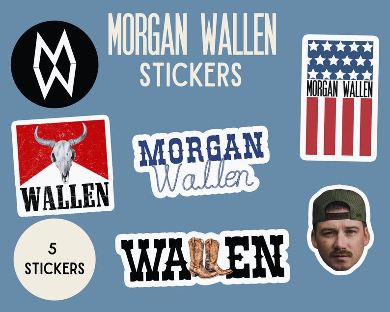 Morgan Wallen Sticker Pack, Morgan Wallen and Post Malone BFF Sticker ...