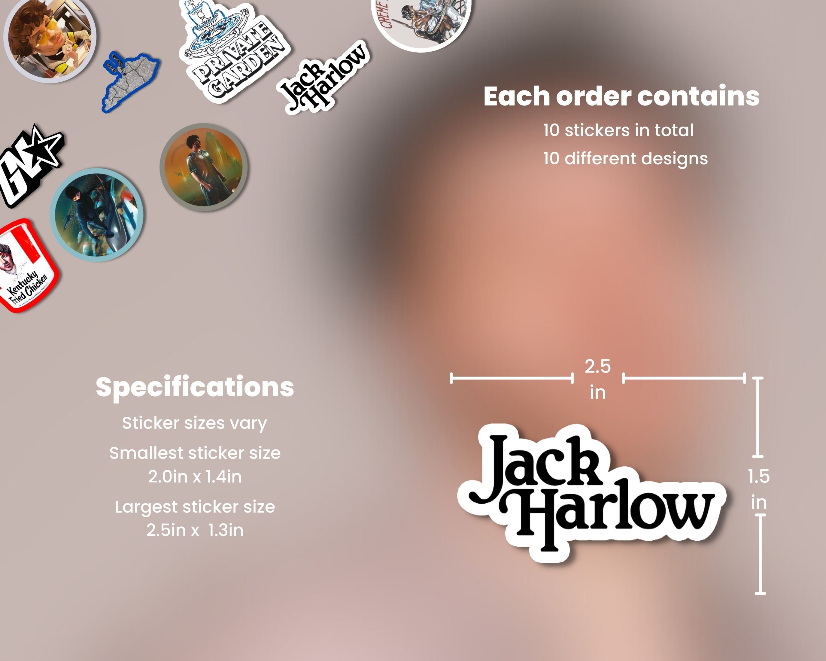 Jack Harlow Sticker Pack 10 Piece Jack Harlow Stickers - Etsy