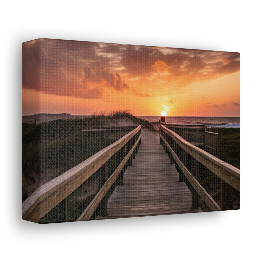 Outer Banks Boardwalk at Sunset Canvas/gift for - Etsy