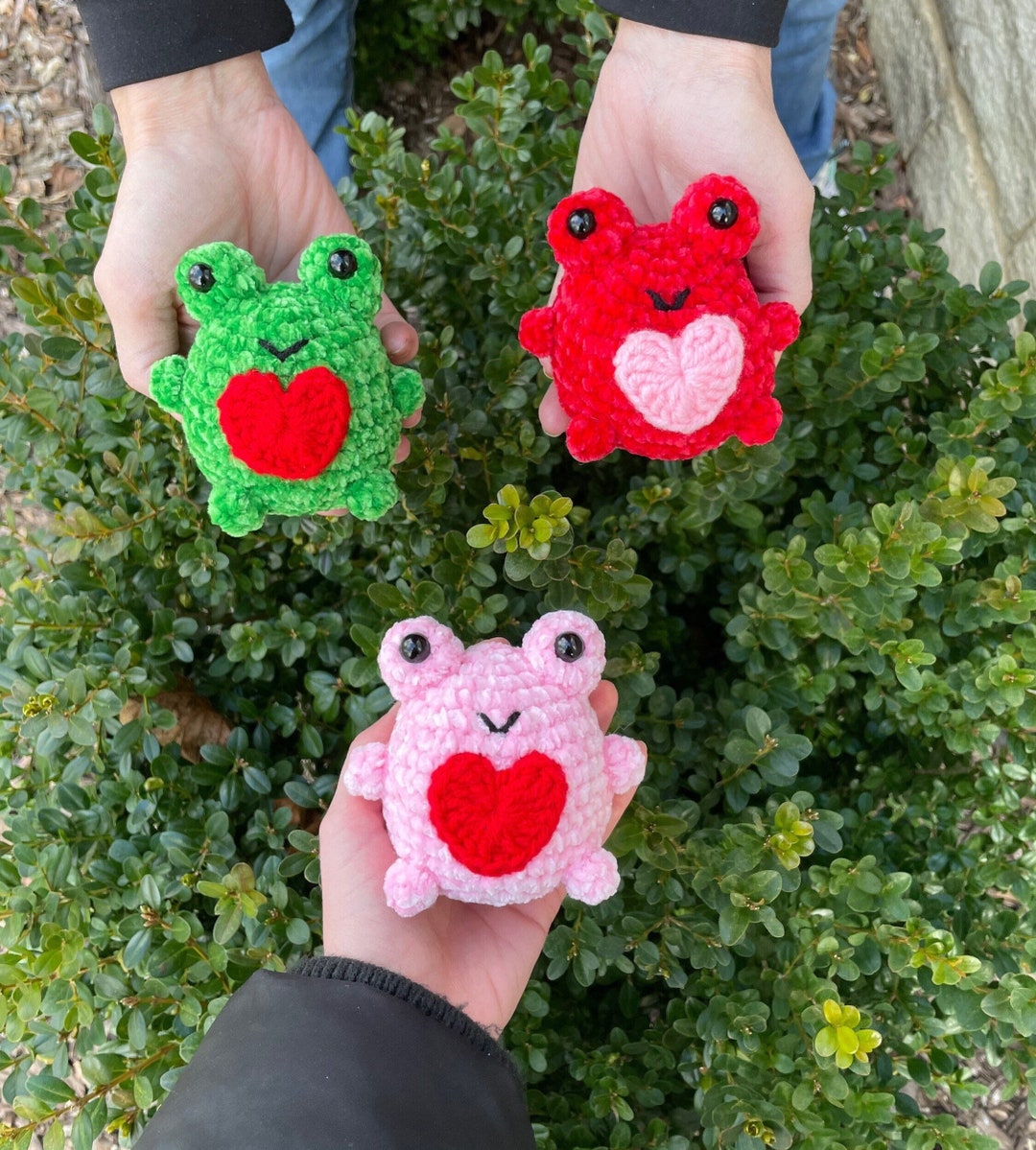 Mr. Frogs / Spring Heart Crochet Frog Plushie/stuffed Animal - Etsy