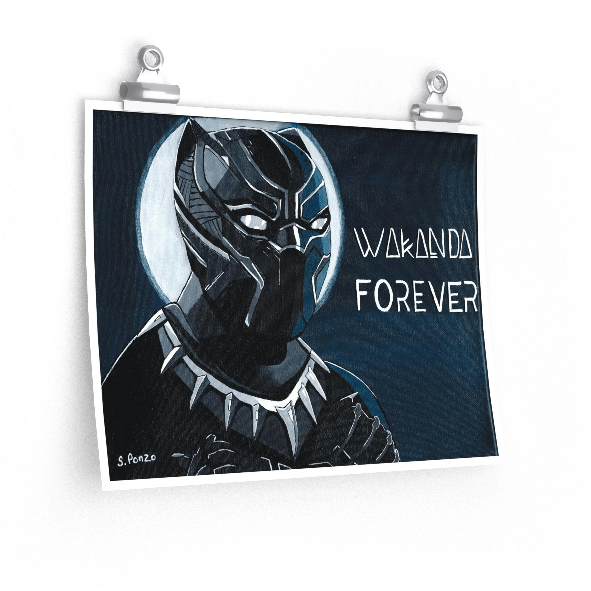 Black Panther Art Print Super Hero Poster Digital Print Wall Decor Wall ...