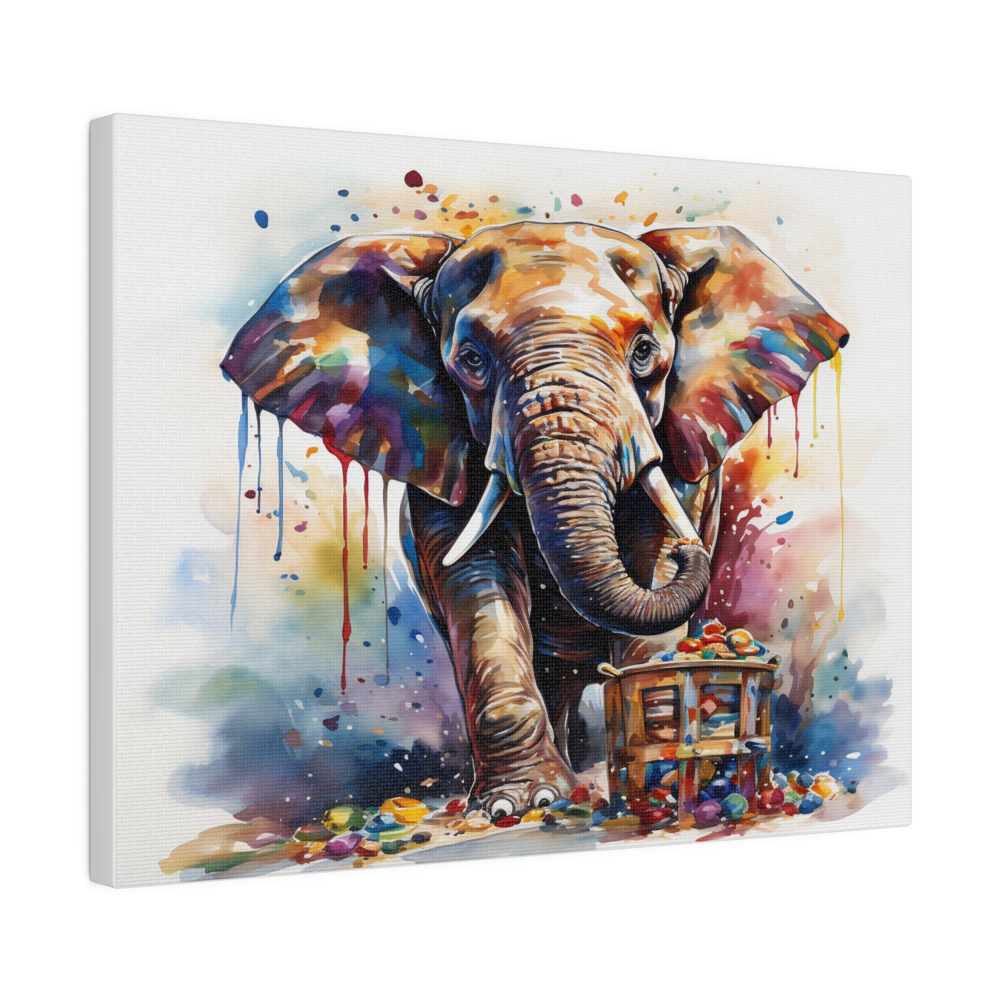 Color Splash Elephant Canvas Print Midjourney AI Digital Print Elephant ...