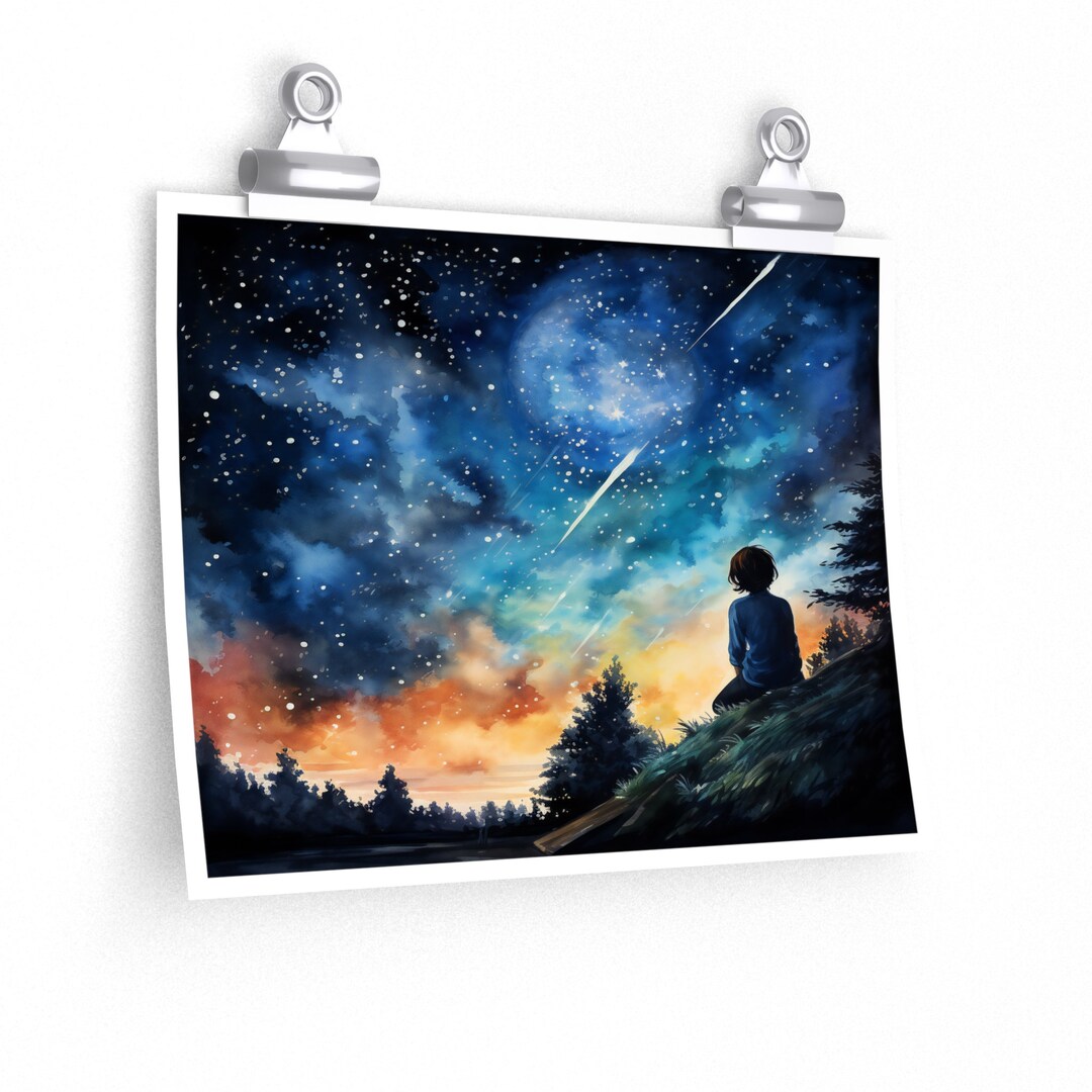 Meteor Shower Watching | Poster Print | Canvas Print | Mid-journey AI ...