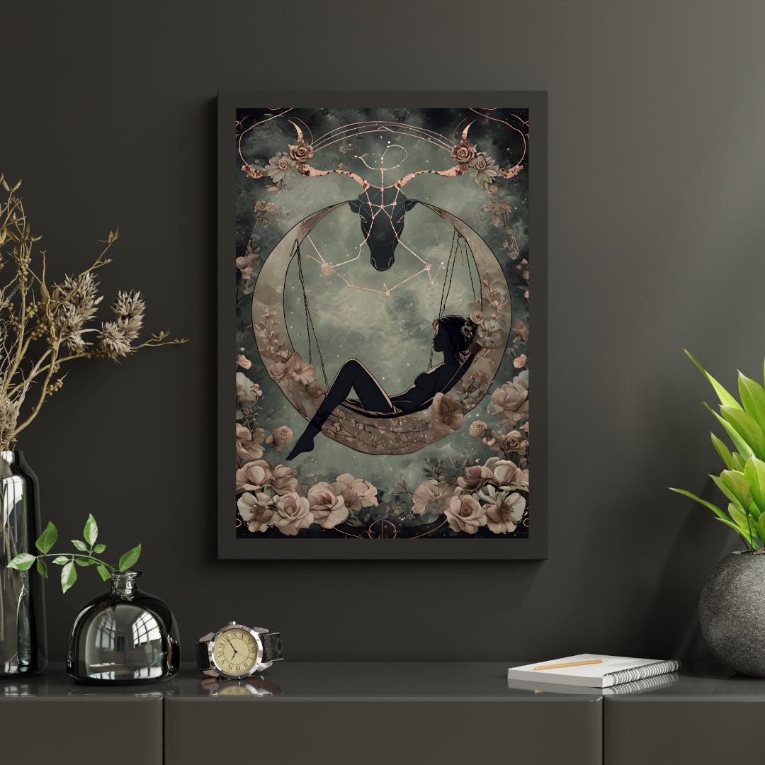 Taurus Zodiac Wall Art|celestial Taurus Print | Digital Download ...