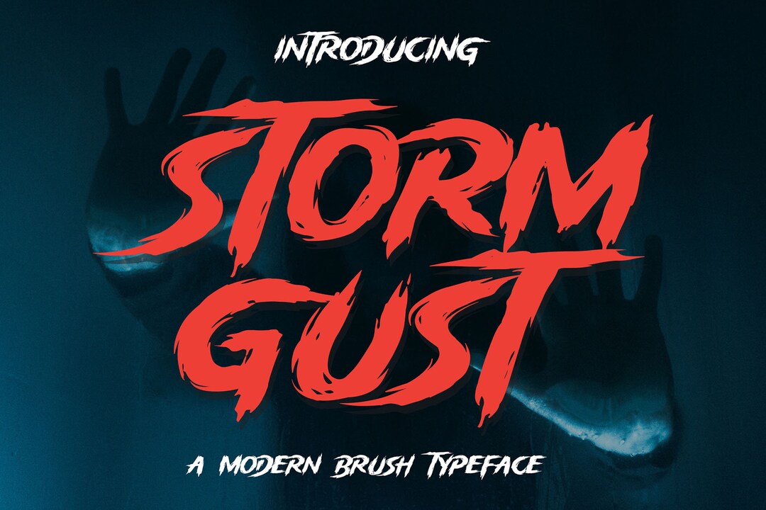 Storm Gust - Brush Font, Horror Font, Movie Font, Cover Font, Lettering ...