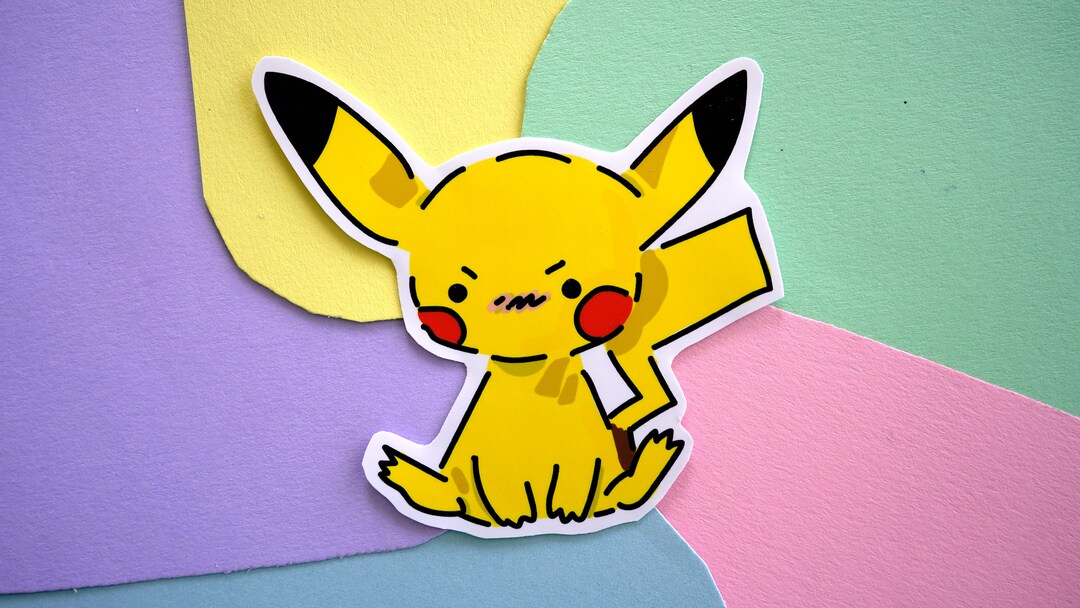 Little Grumpy Poke Pika Video Game Sticker | Stickers for Video Game ...