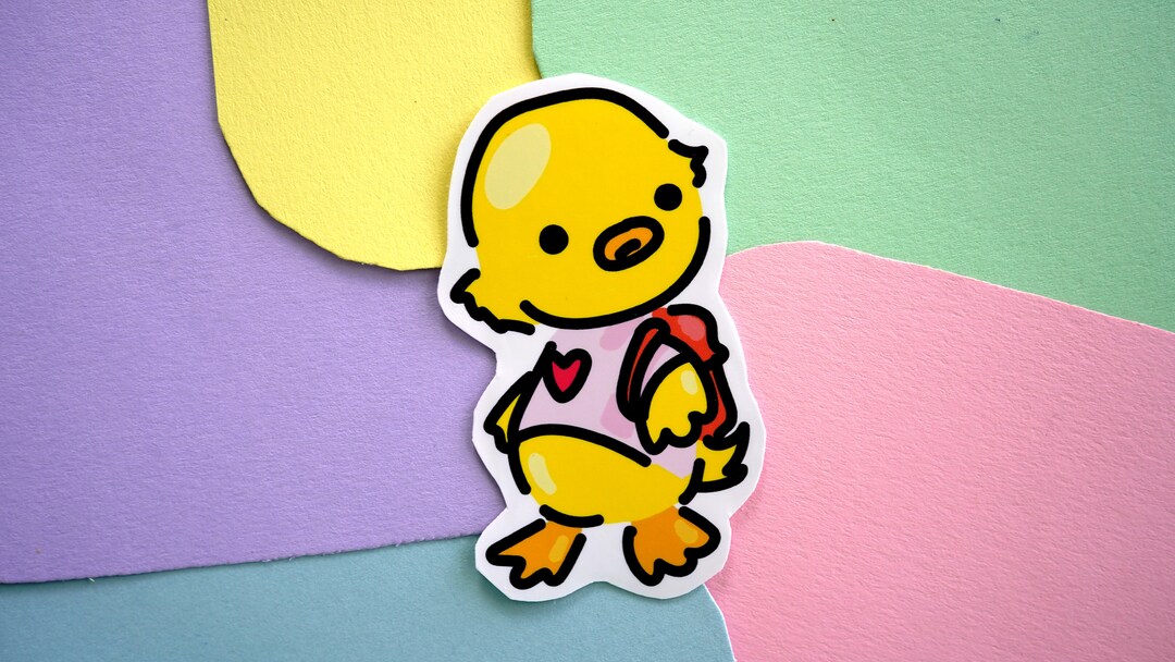 Cute Little Backpack Duckling Sticker | Duck Sticker | Back to School ...