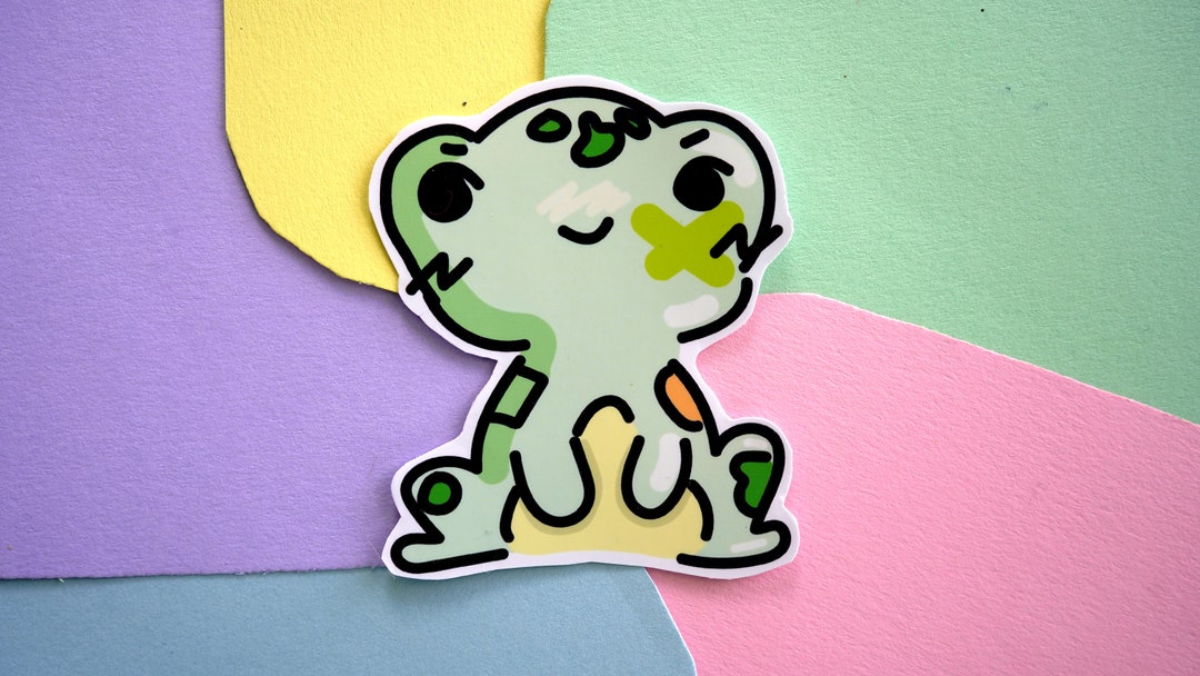 Happy Little Cartoon Frog Sticker | Stickers for Animal Lovers | Toad ...