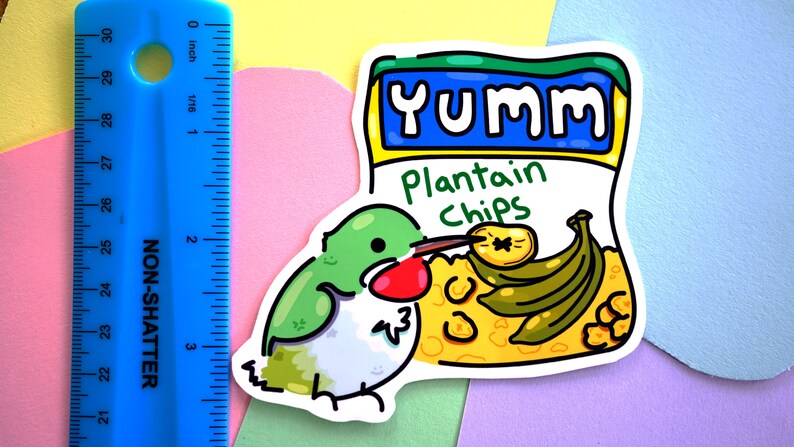 Little Bird With Plantain Chips Sticker | Stickers for Bird Lovers ...