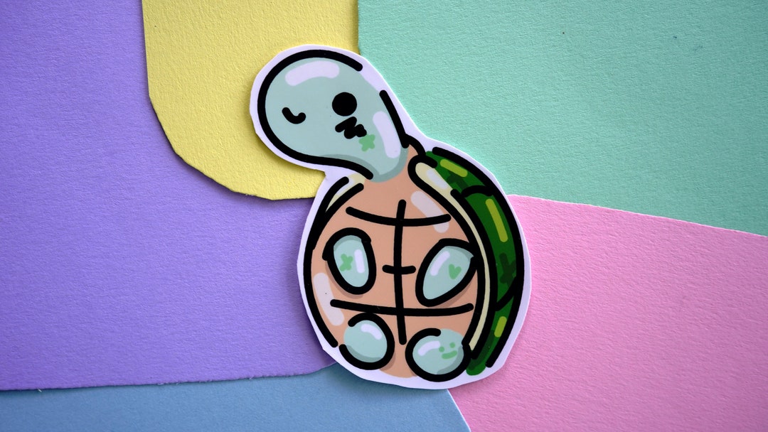 Cartoon Turtle Sticker | Stickers for Animal Lovers | Turtle Sticker ...