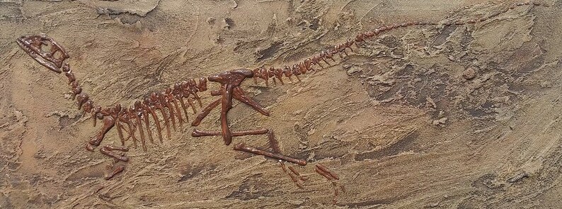 Original Artwork: Dinosaur Fossil Art - Lesothosaurus - Etsy