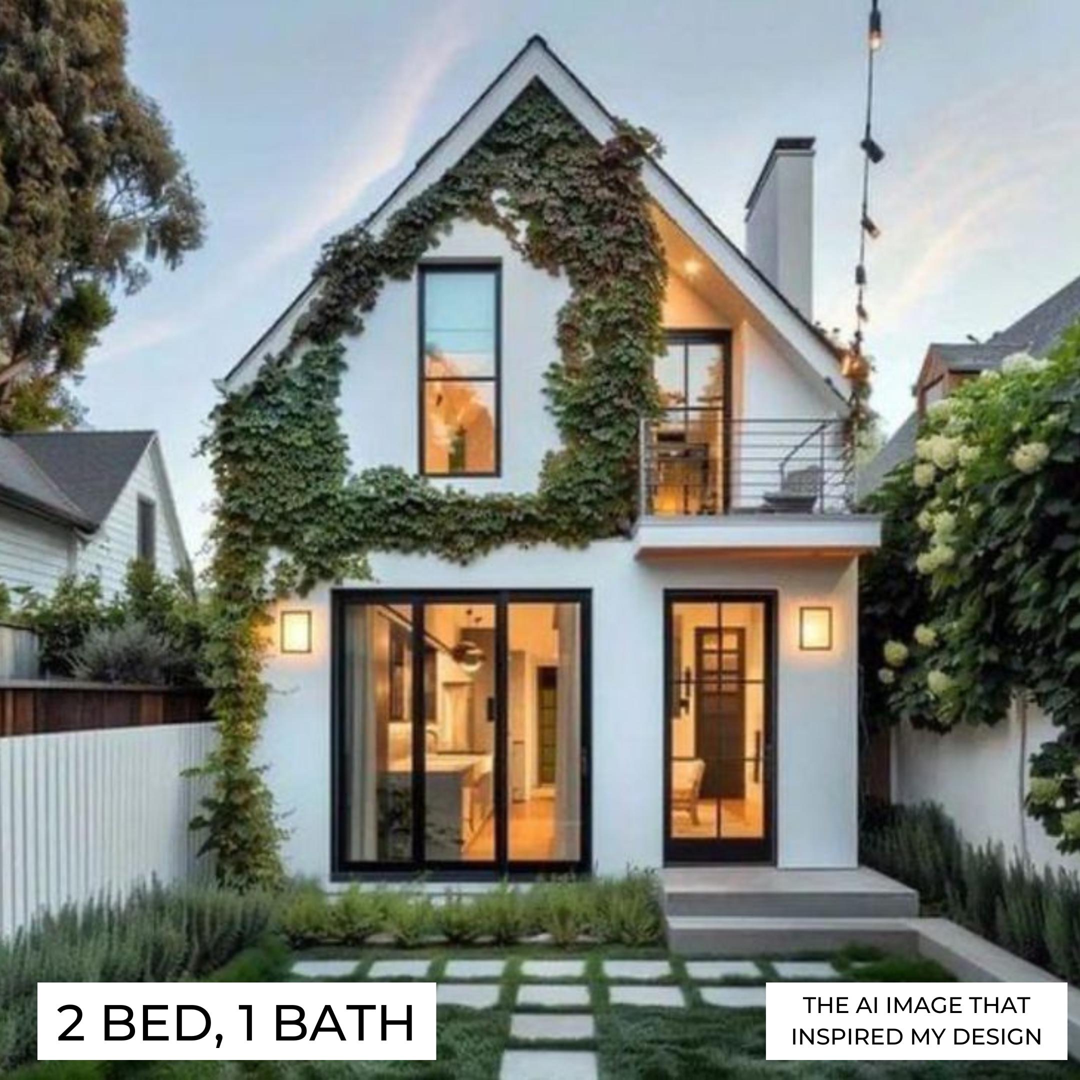 18x25 House Plans 2 Bedroom 1 Bath Two Storey House Small Cabin Home ...