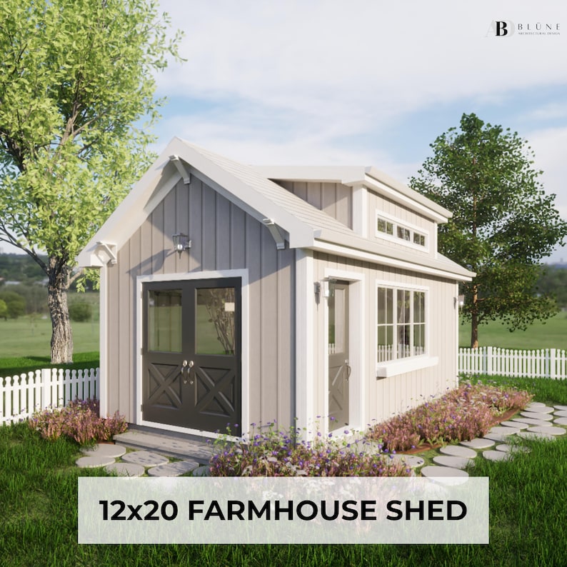12x20 Shed Plans With Loft | Farmhouse Style Guest House, Workshop ...