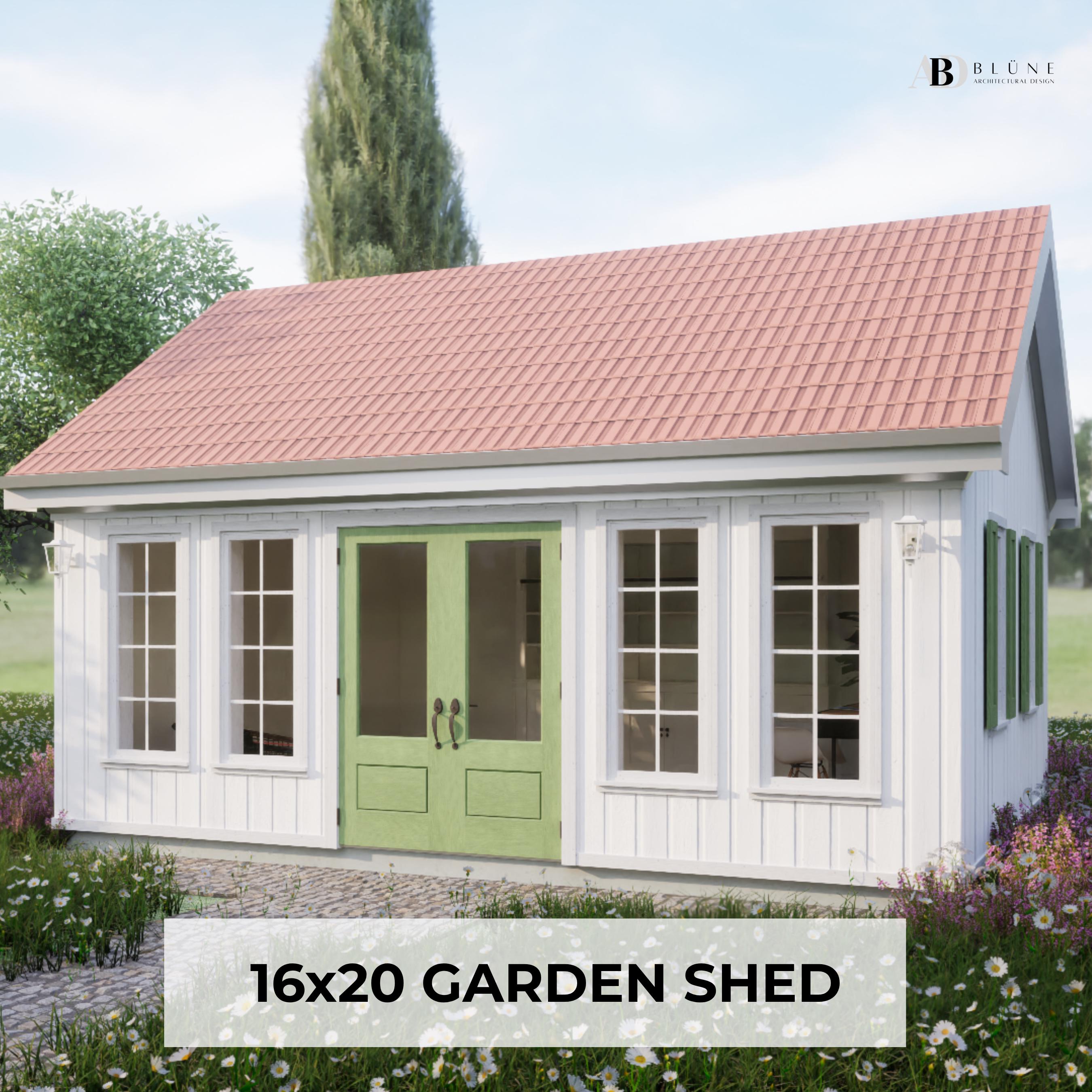16x20 Shed Plans – Guest House, Studio, She Shed, Workshop – Cottage ...