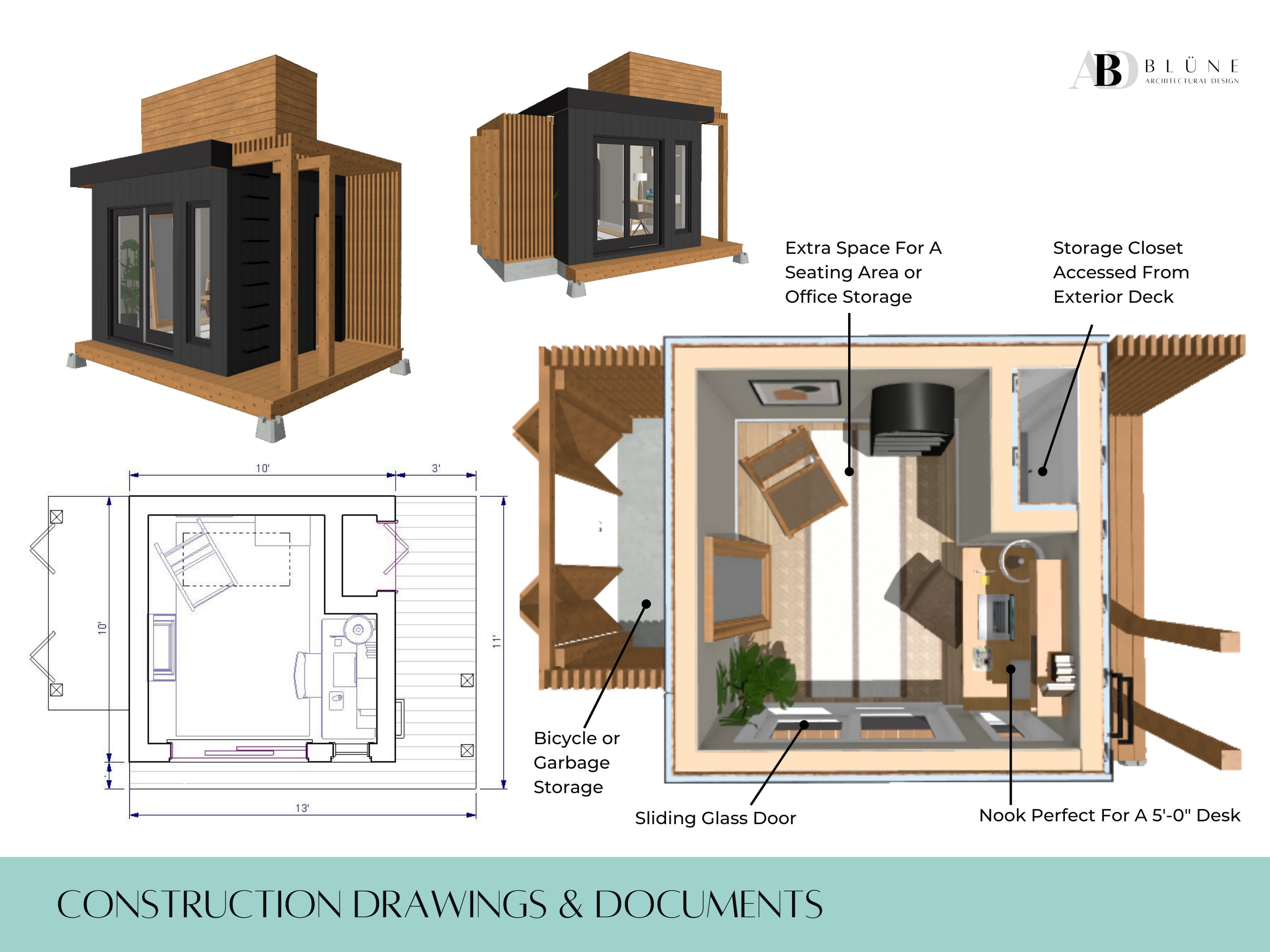 10x10 Modern Shed Plans PDF | Workshop, Garden Shed, Storage, Bunkie ...