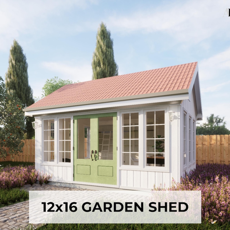 Shed Plans 12x16 - Etsy