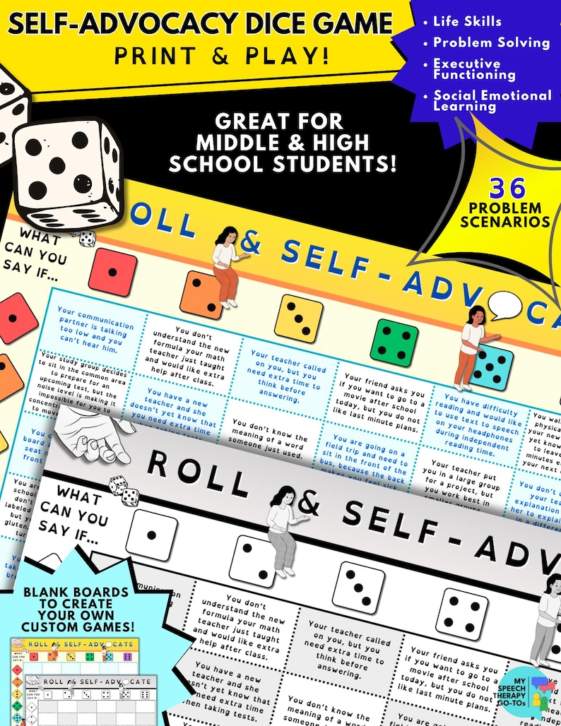 Self-advocacy Activities & Games: Social Problem Solving Scenarios and ...