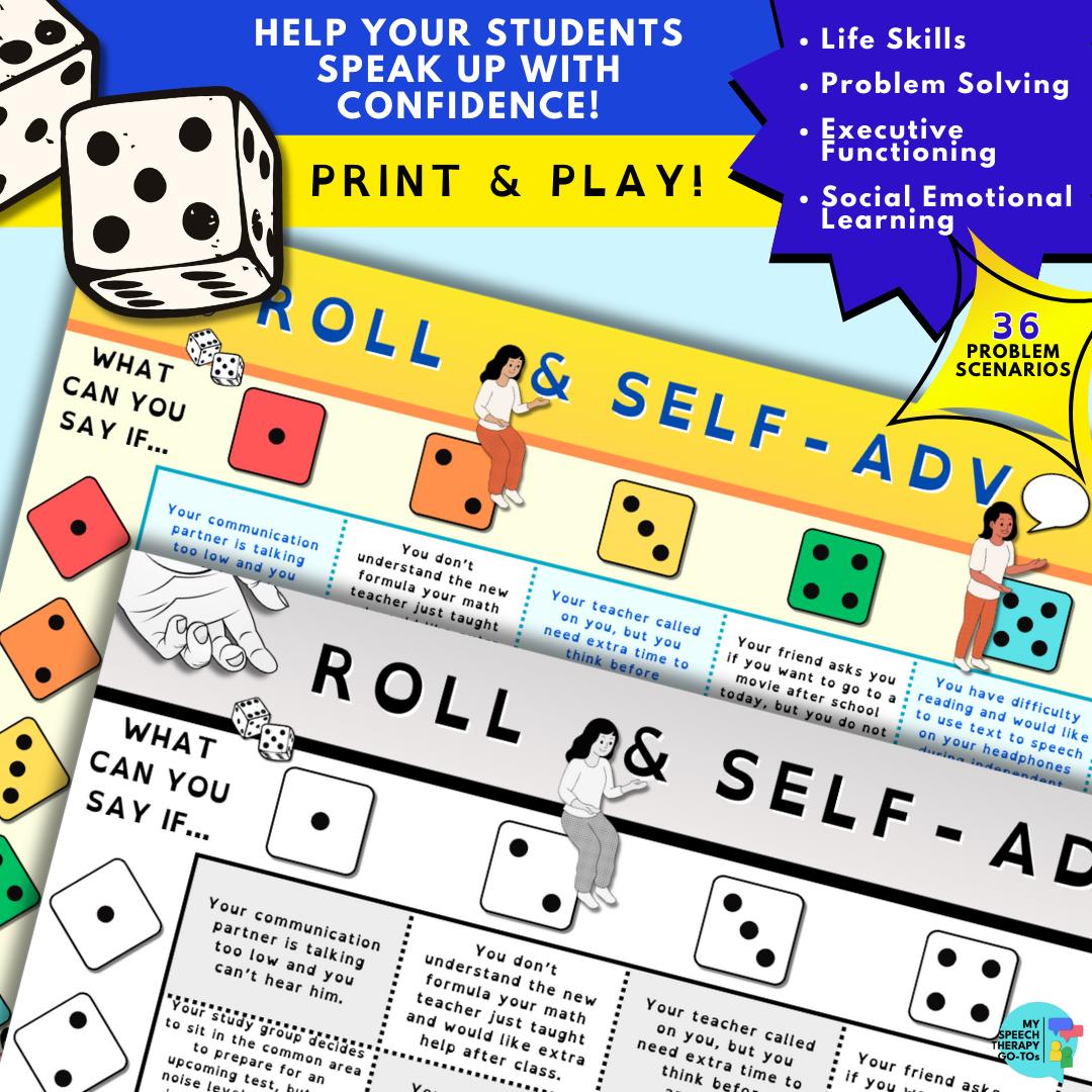 Self-advocacy Skills Practice Activity: Dice Game -social Problem ...