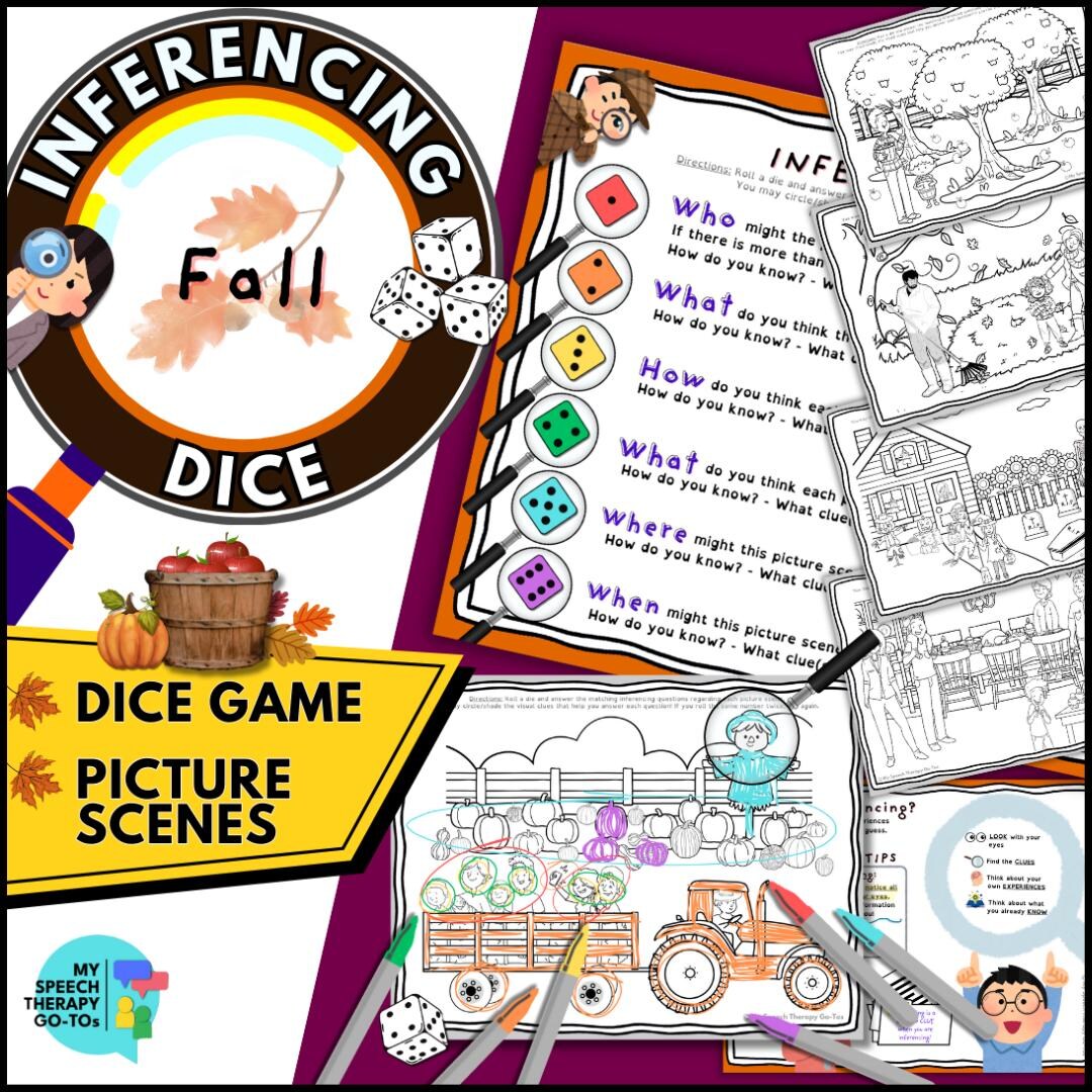FALL Inferencing With Picture Scenes WH Questions Game | Making Social ...