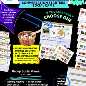 Back to School Would You Rather Speech Social Skills Mixed Group ...