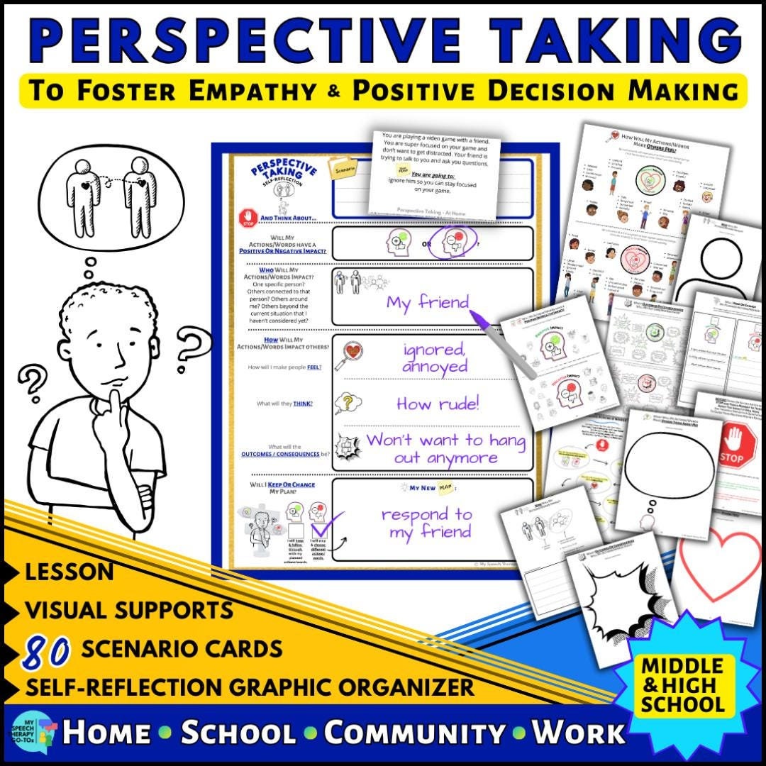Perspective Taking & Empathy Activities Social Problem Solving Scenario ...