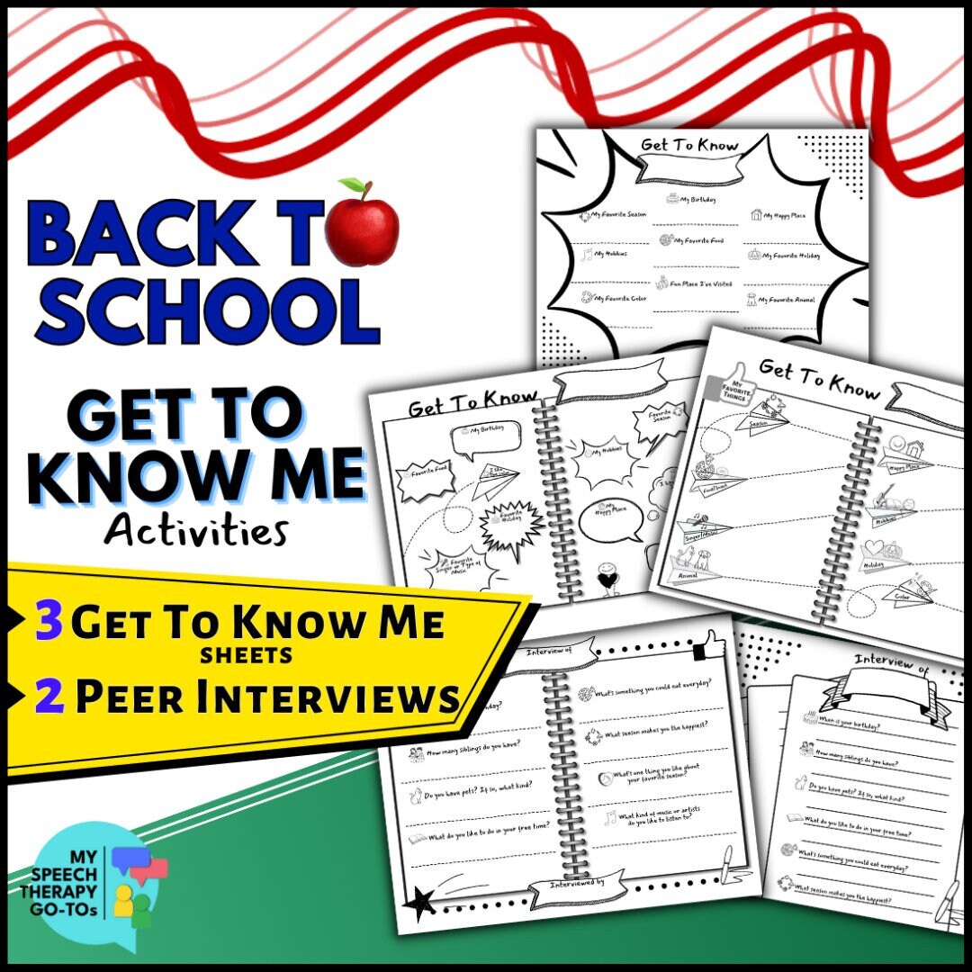 Back to School Get to Know Me & Get to Know You Peer Interviews | All ...