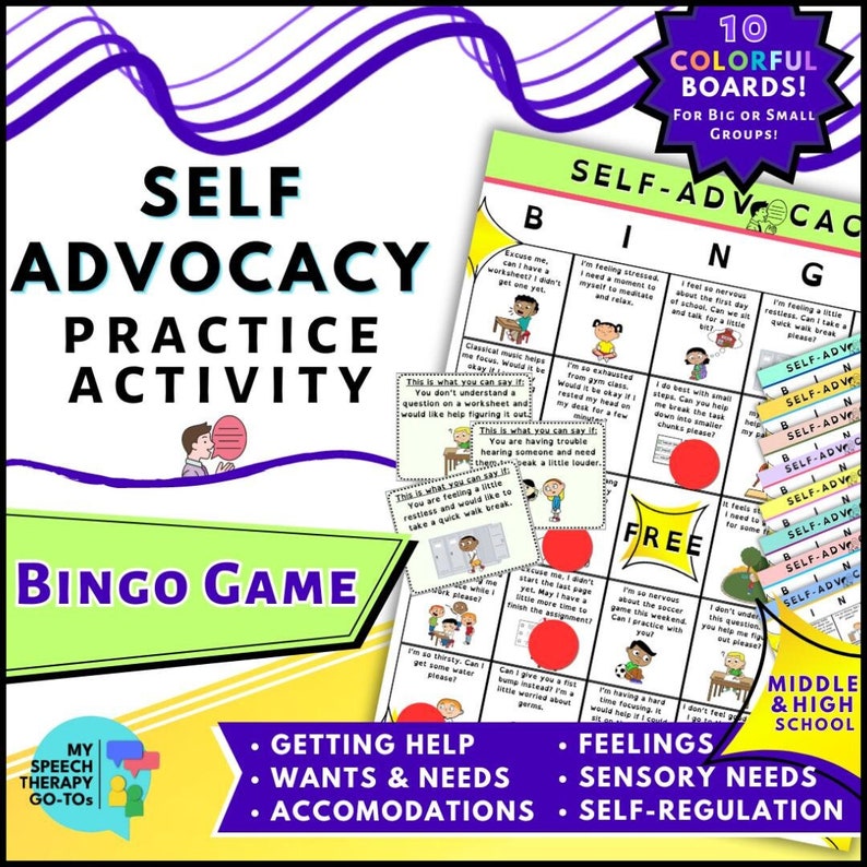 Self-advocacy BINGO Game: Social Skills Practice for Teens (digital ...