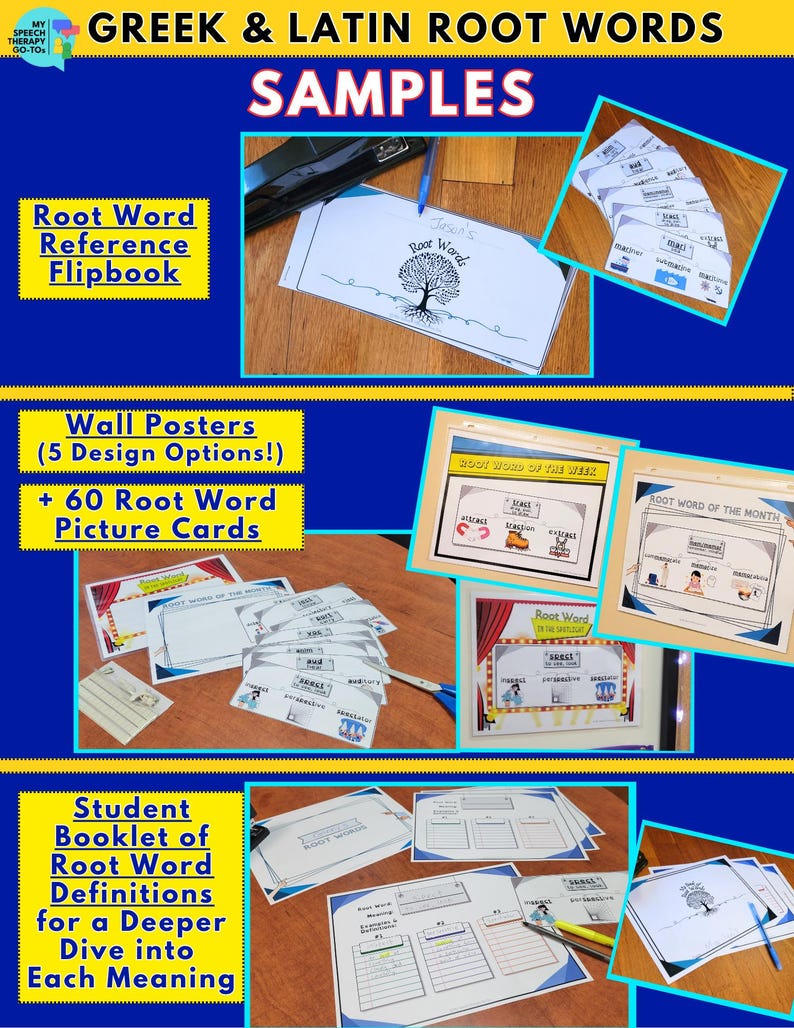 Greek Latin Root Words | Morphology Word Wall Poster Picture Cards ...