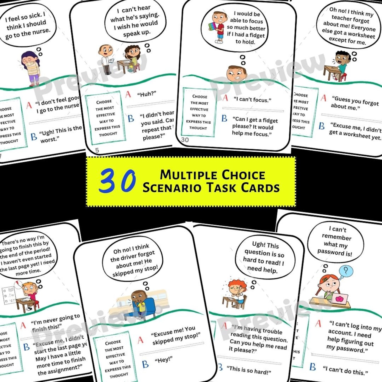 Self-advocacy Activities & Games | Social Problem Solving Picture ...