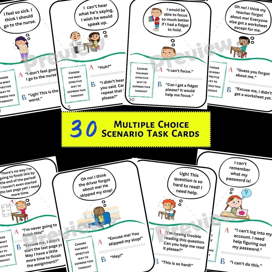 Self-advocacy Activities & Games | Social Problem Solving Picture ...