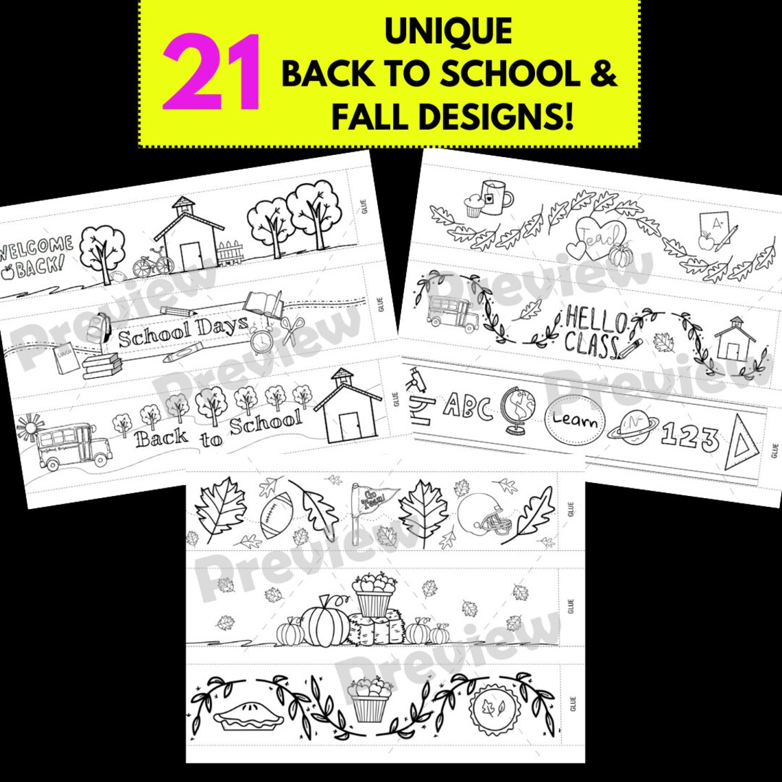 Back to School Activity | 1st Week of School | Paper Chains Fall Craft ...