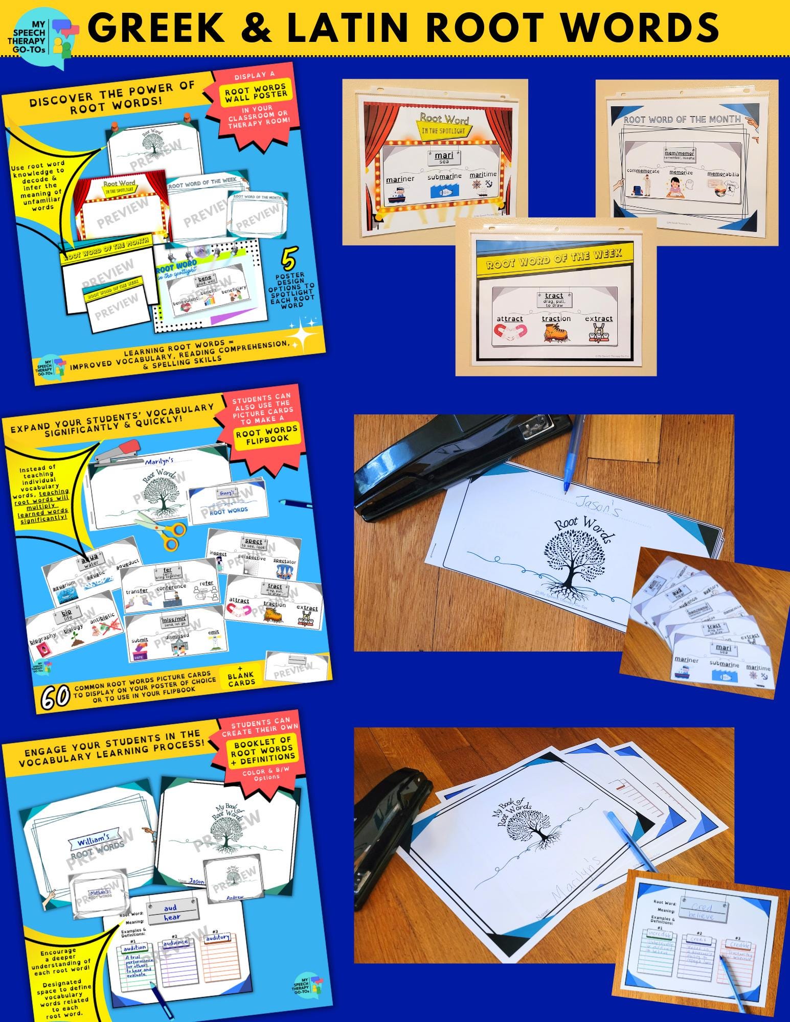 Greek Latin Root Words | Morphology Word Wall Poster Picture Cards ...