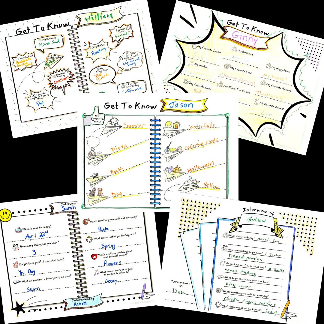 Back to School Get to Know Me & Get to Know You Peer Interviews | All ...