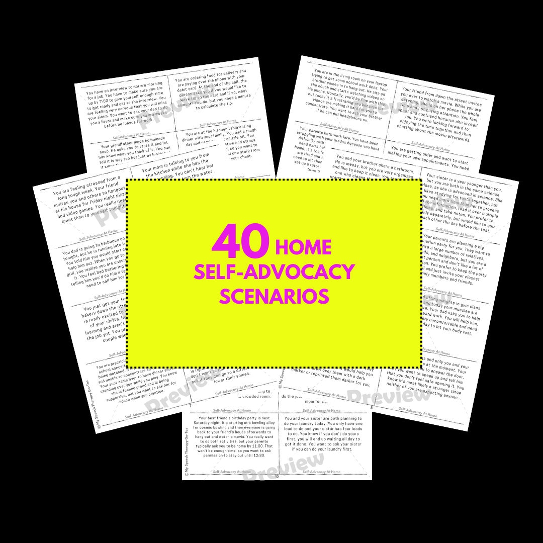 Self-advocacy at HOME Life Skills Problem Solving Scenarios for Older ...