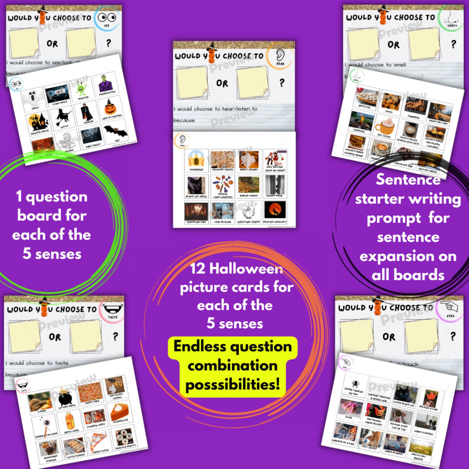 FALL/HALLOWEEN Social Questions Opinion Writing Sentence Building 5 ...