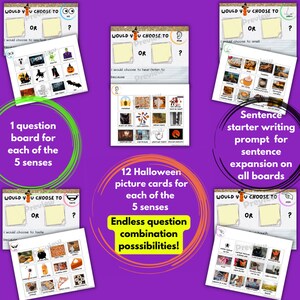 FALL/HALLOWEEN Social Questions Opinion Writing Sentence Building 5 ...